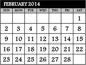 February-2014-Calendar-Template | WendyCollier.com